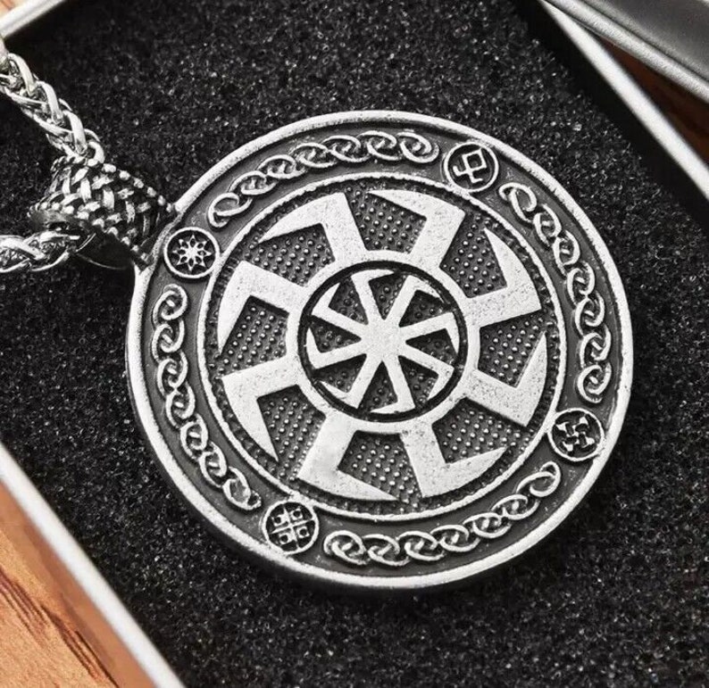 Slavic Sun Viking Shield Necklace Viking Slavic Round Shield - Etsy