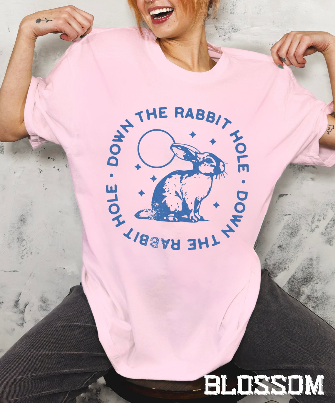 Down the Rabbit Hole Metaphor T-shirt Rabbit Lover Tshirt Funny Fun ...