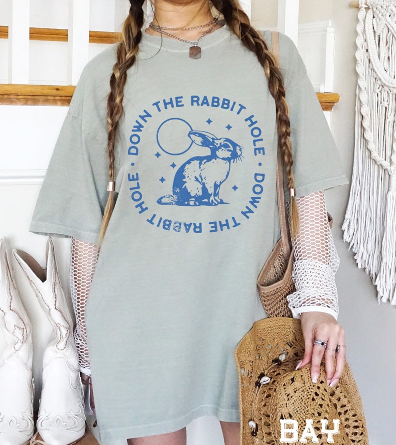 Down the Rabbit Hole Metaphor T-shirt Rabbit Lover Tshirt Funny Fun ...