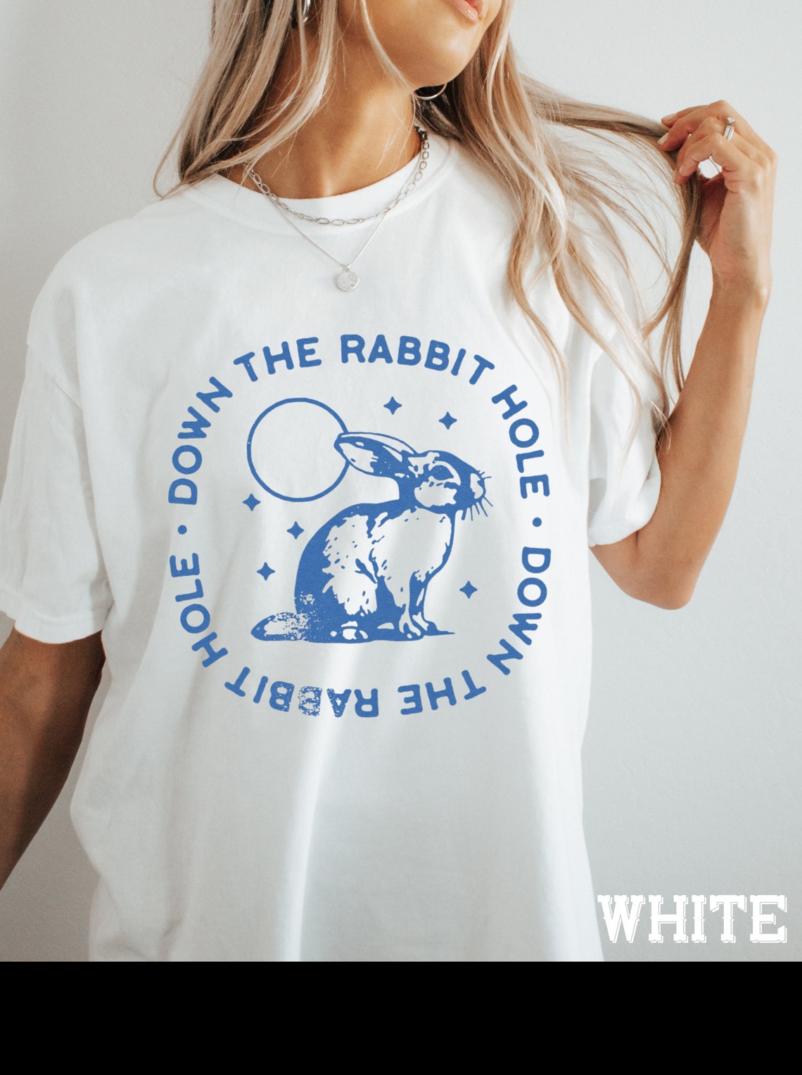 Down the Rabbit Hole Metaphor T-shirt Rabbit Lover Tshirt Funny Fun ...