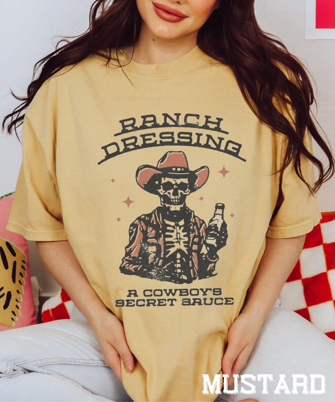 A Cowboys Secret Sauce Western Skeleton Cowboy Tshirt Retro Vintage ...