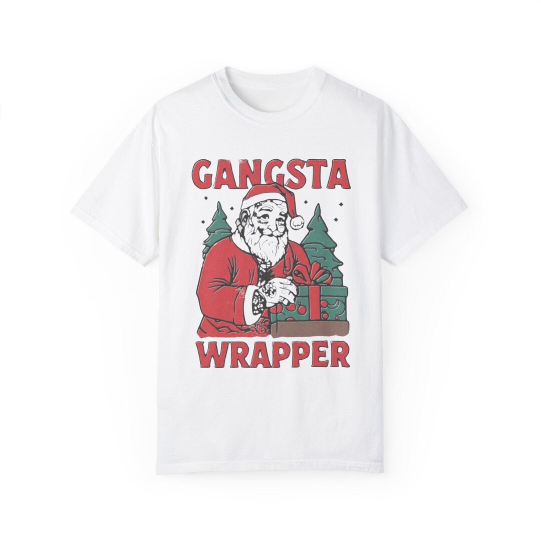 Gangsta Wrapper Santa Claus Christmas T-shirt Vintage Retro Groovy ...