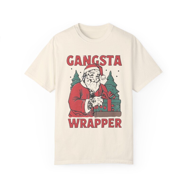 Gangsta Wrapper Santa Claus Christmas T-shirt Vintage Retro Groovy ...