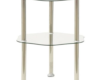 2 Tier Glass Side Table - Etsy