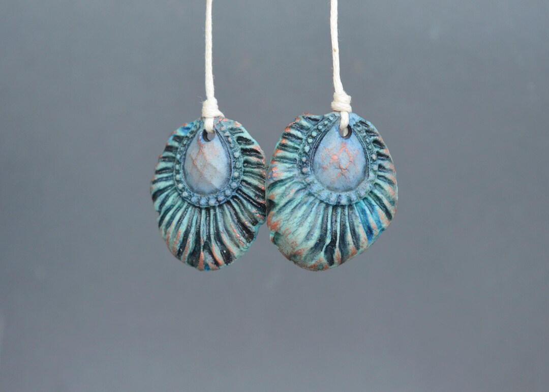 Ceramic Rustic Artisan Ceramic Charms Handmade Jewelry Artisan Earring ...