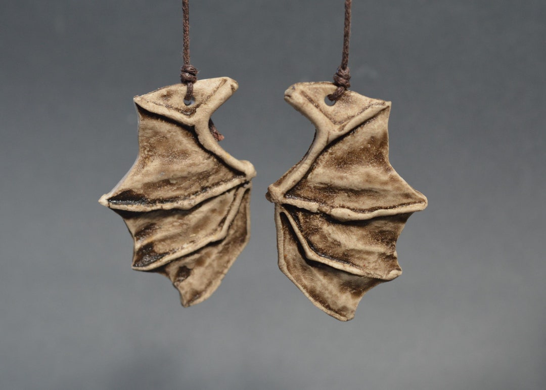 Ceramic Halloween Bat Wings Beats Artisan Ceramic Charms Handmade ...