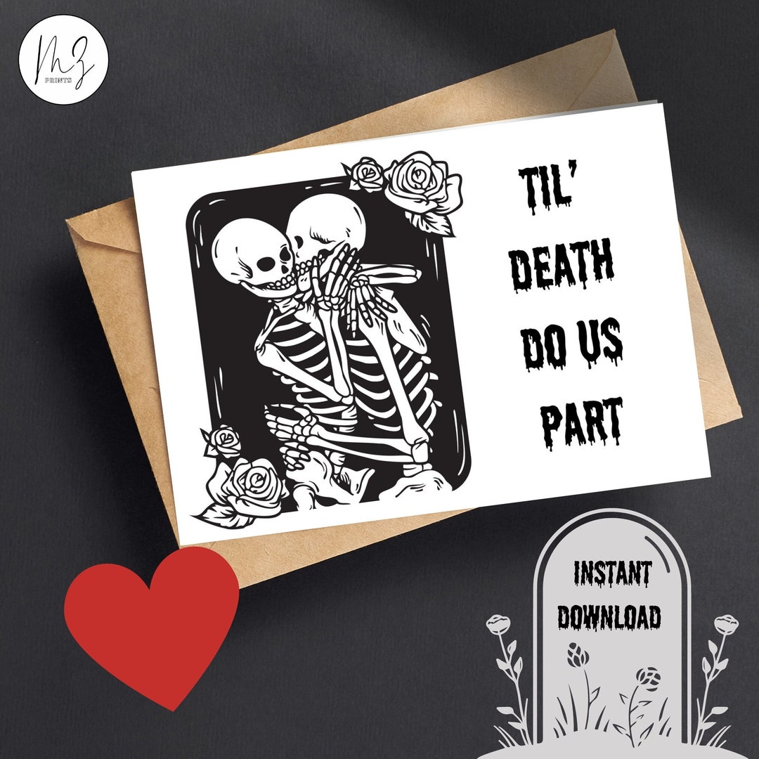 INSTANT DOWNLOAD Til Death Do Us Part Greeting Card, Valentines Day ...