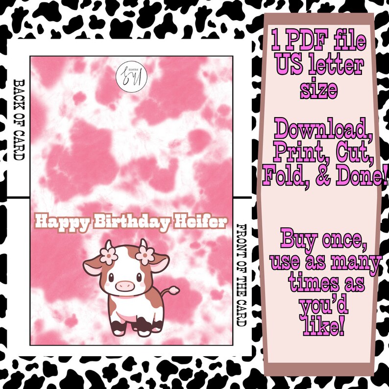Happy Birthday Heifer Digital Greeting Card, Funny Greeting Card, Funny ...
