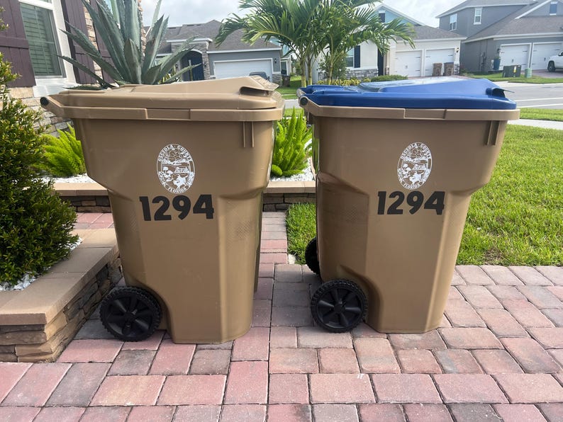 Garbage Can Decals Numerical Sticker for Outdoor Garbage Can - Etsy