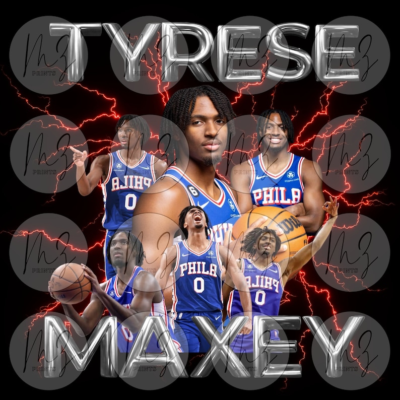 Tyrese Maxey PNG File, Sixer Png, 76ers, Tyrese Maxey Digital Download ...