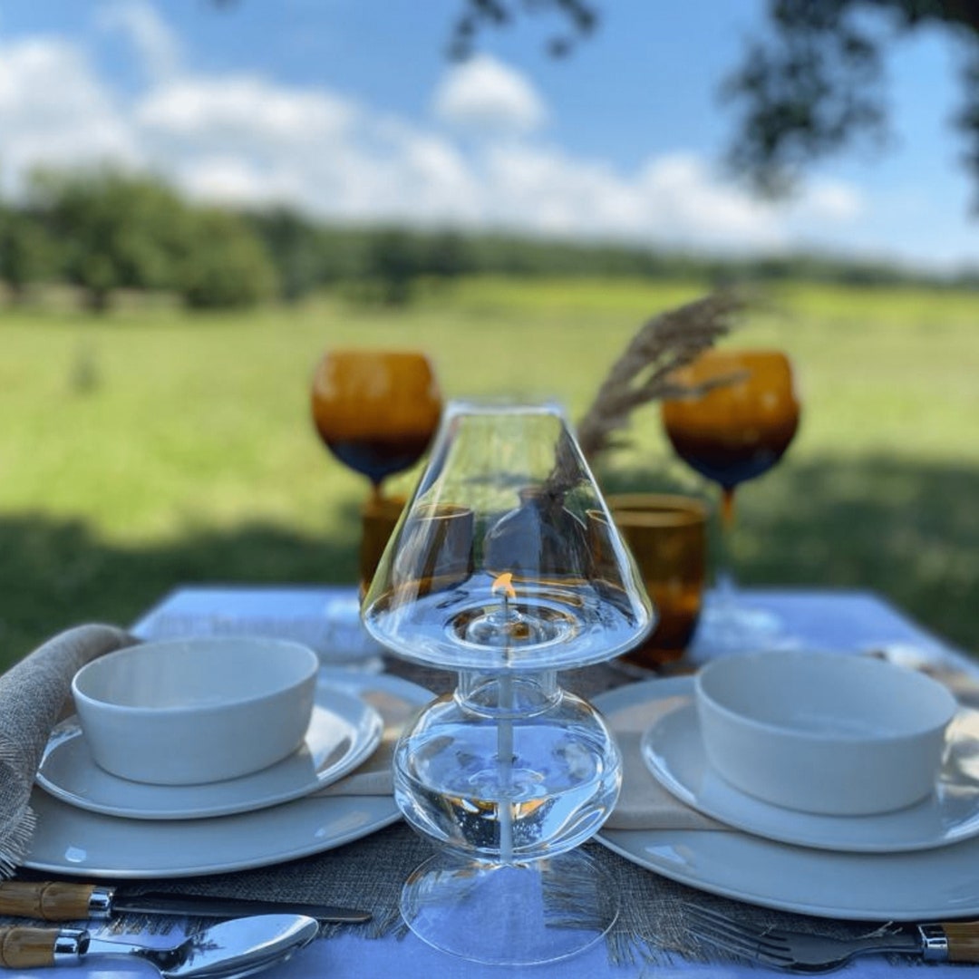 Glass Oil Lamp | Luxe | Mouth-blown & Handmade | Modern Oil Lamp for ...