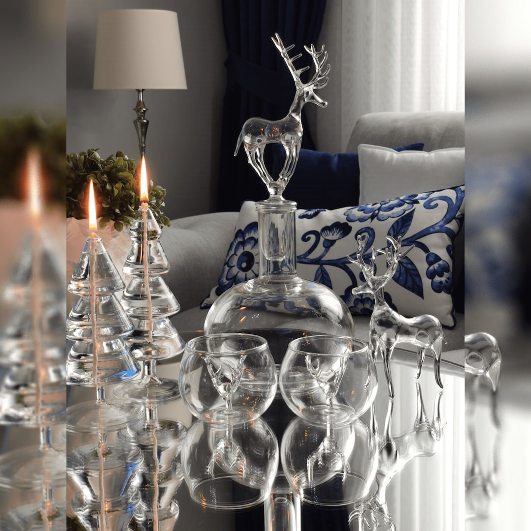Deer Carafe Set 3-piece Glass Carafe Whiskey Carafe Water Carafe Wine ...