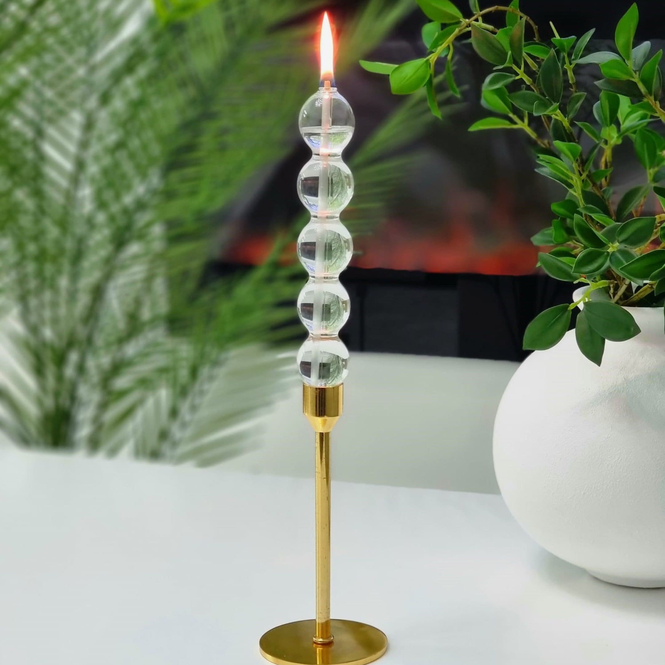Glass Oil Lamp | Imperial | Candle Holder Attachment | Mouth-blown ...