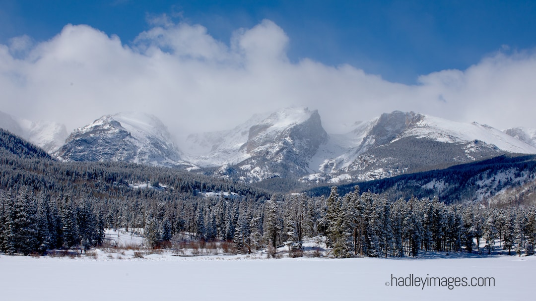 Winter Landscape of Sprague Lake in Winter Lake Photography of Snowy ...