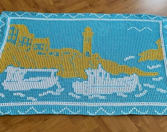 Lighthouse Blanket Overlay Mosaic Crochet Pattern and Charts Digital ...