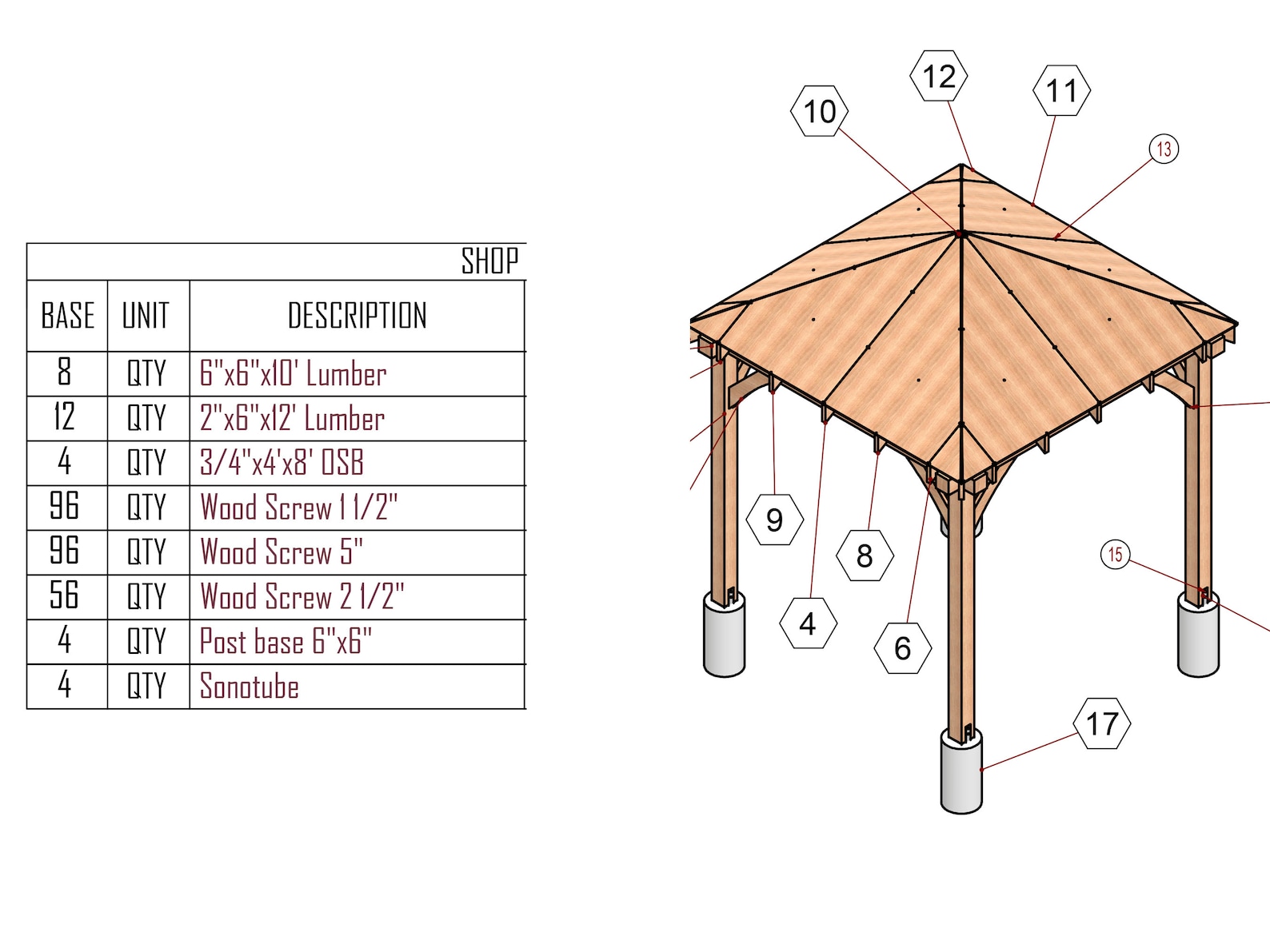 10 X 10 Gazebo Plans