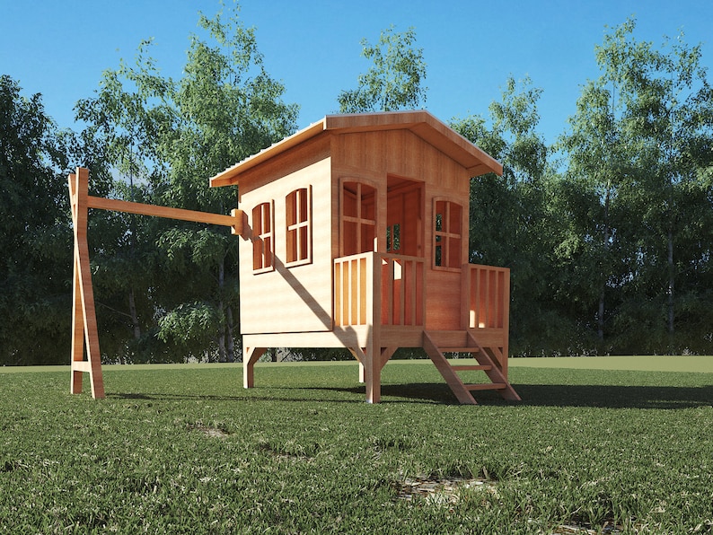 Playhouse Plans for Kids, Wooden Garden House Plan Step by Step - Etsy