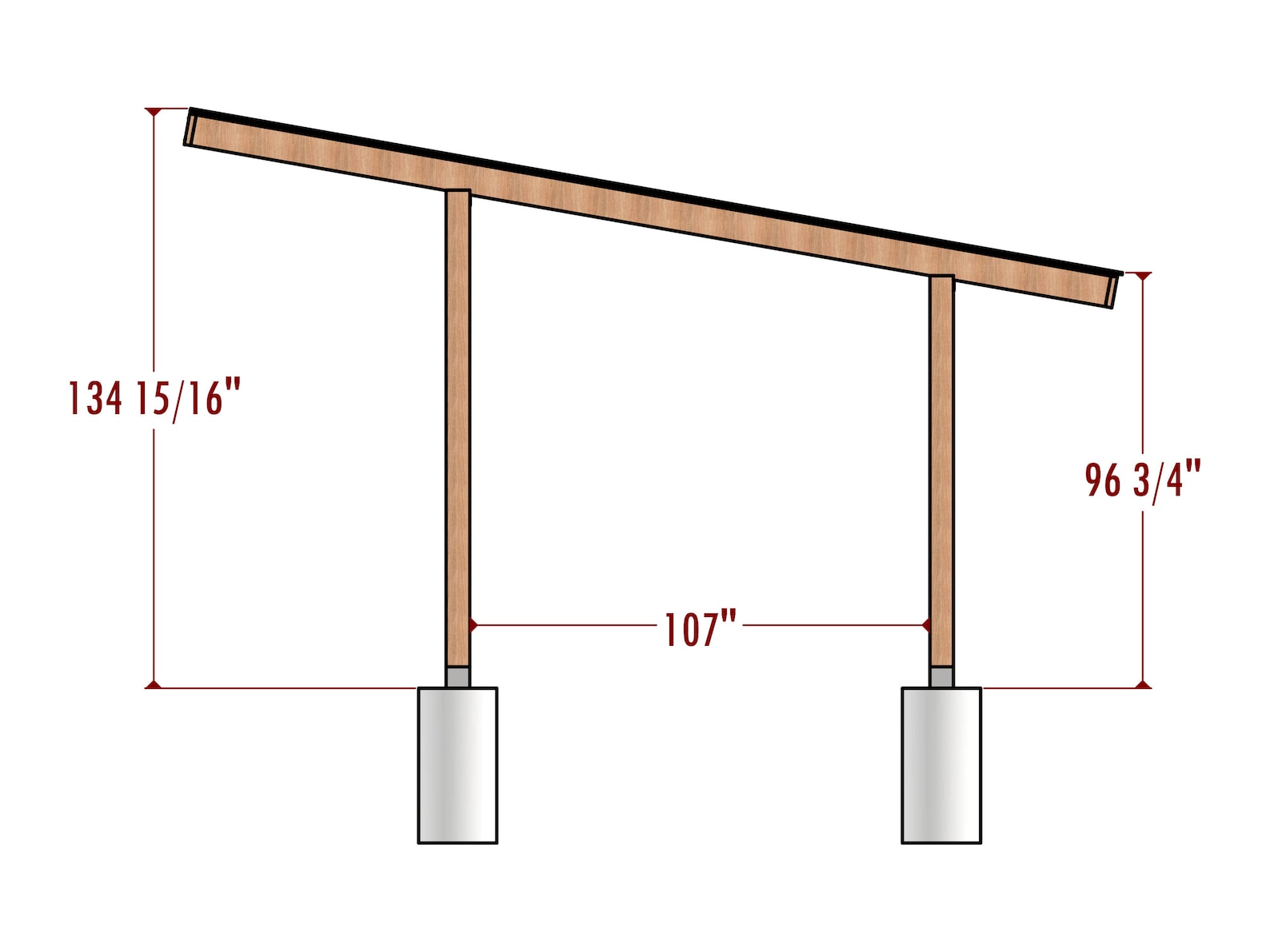 DIY Carport Plan, 16x12 Car Garage Plans, Single Slope Wooden Carport ...