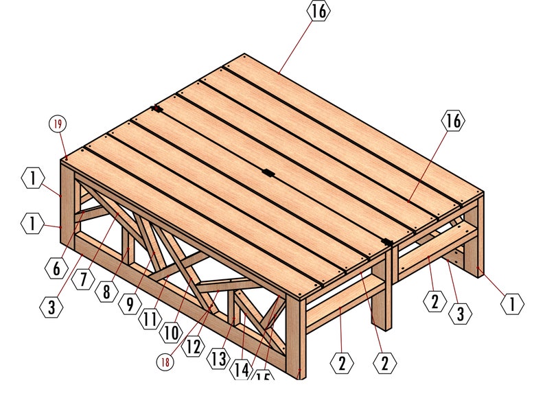 Convertible Bench to Table Plan, Compact Bench Plans (PDF File) - Etsy