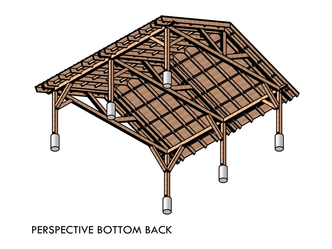 20x20 Gable Pavilion Plans, DIY Backyard Carport (digital Plan) - Etsy