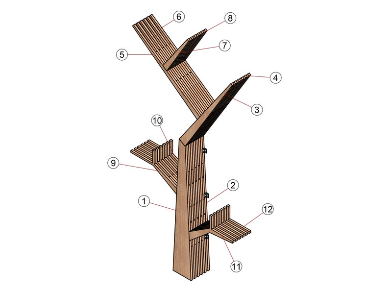 Tree Shelf Plan , Book Shelves Pdf Pattern , Bookcase Plan , Carpentery ...