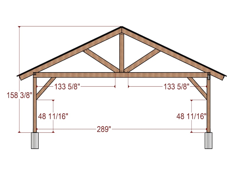 25x25 Gable Pavilion Construction Plans, Backyard Carport (PDF Plan) - Etsy