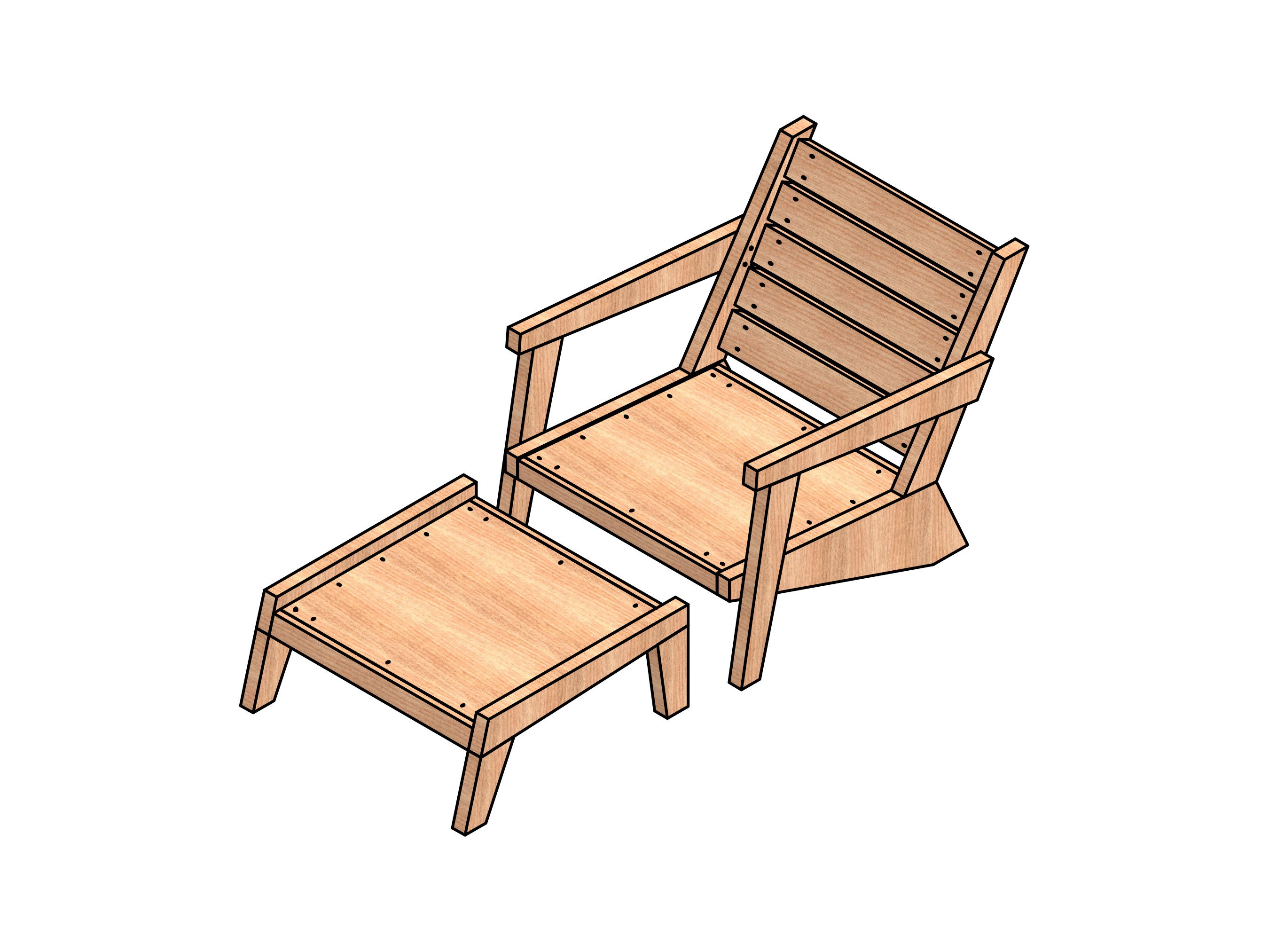 DIY Plans for Chair and Ottoman , Chair Sets Plan , Diy Chair Plan - Etsy