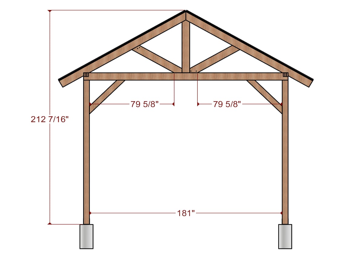 16x32 Gable Pavilion Plans, Construction Plans, Carport Building Plan ...
