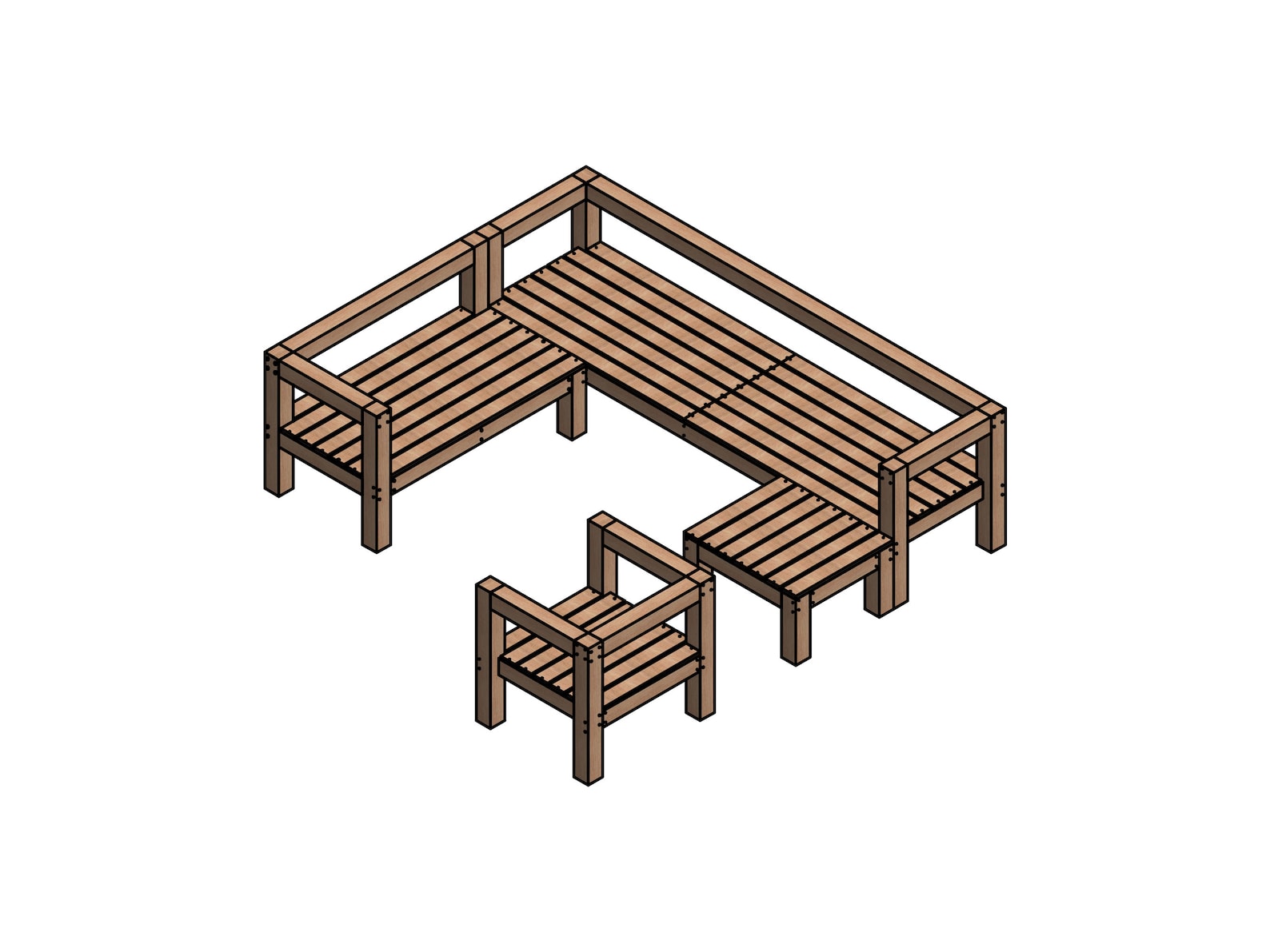 DIY Outdoor Sectional Sofa Plan, Wooden Couch (PDF Plan) - Etsy