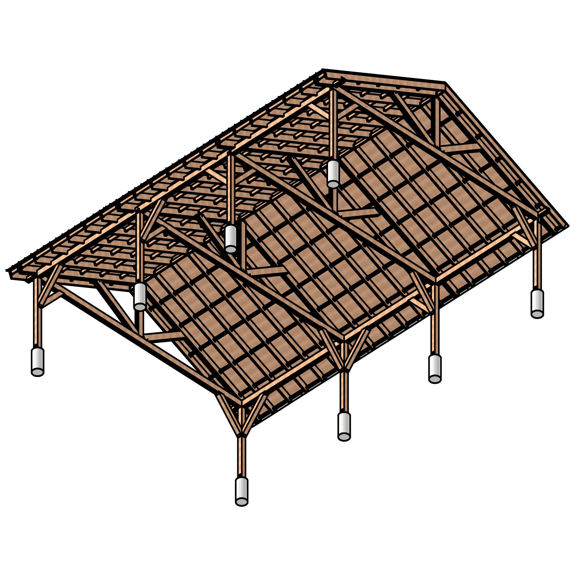 24x36 Gable Pavilion Plans, Backyard Pavilion, Construction Plans ...