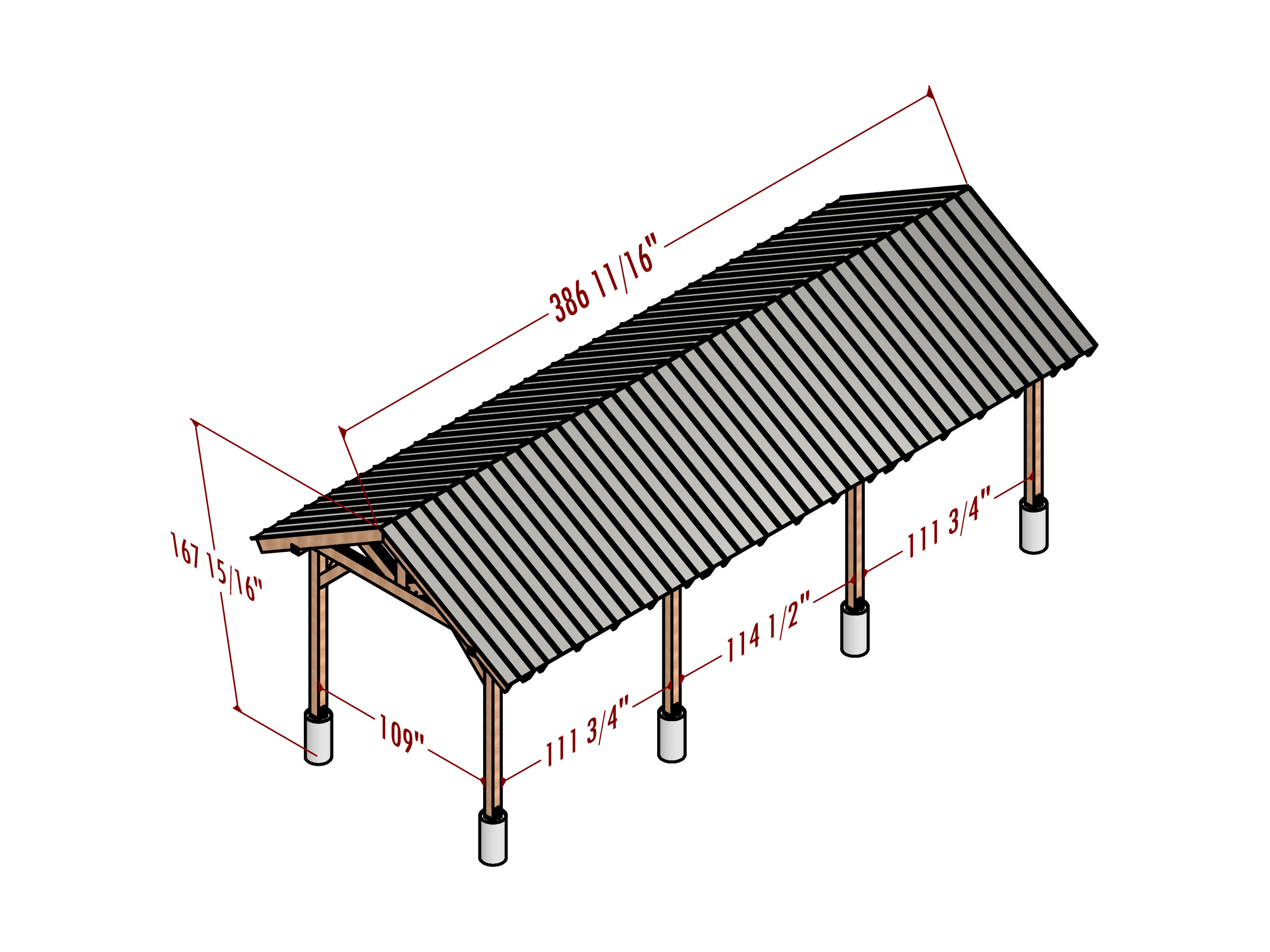 30x10 Gable Pavilion Plan,10x30 Gable Pavilion, Pavilion Plan, Diy ...
