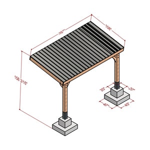 Cantilevered Carport Plan, Single Slope Wooden Garage (PDF Pattern) - Etsy