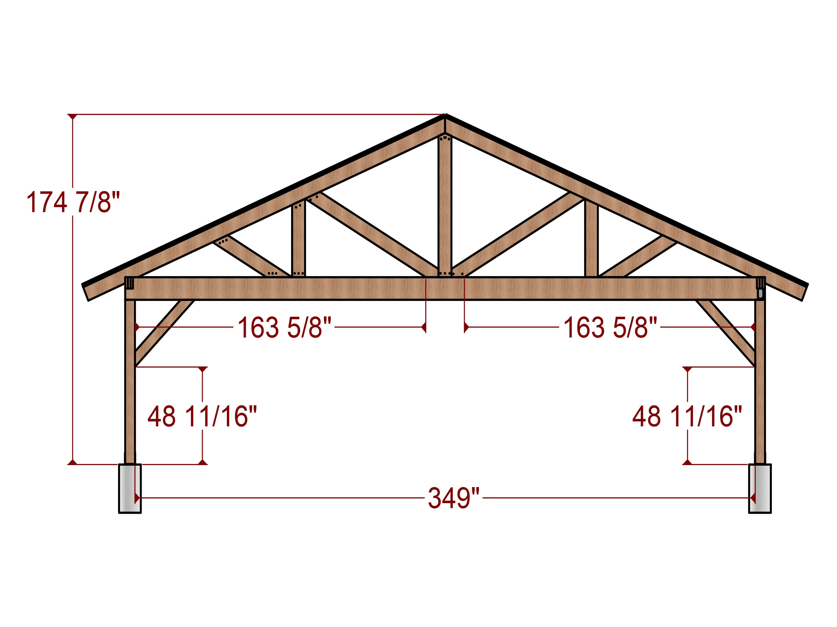 30x30 Gable Pavilion Plans, Backyard Pavilion, Construction Plans ...
