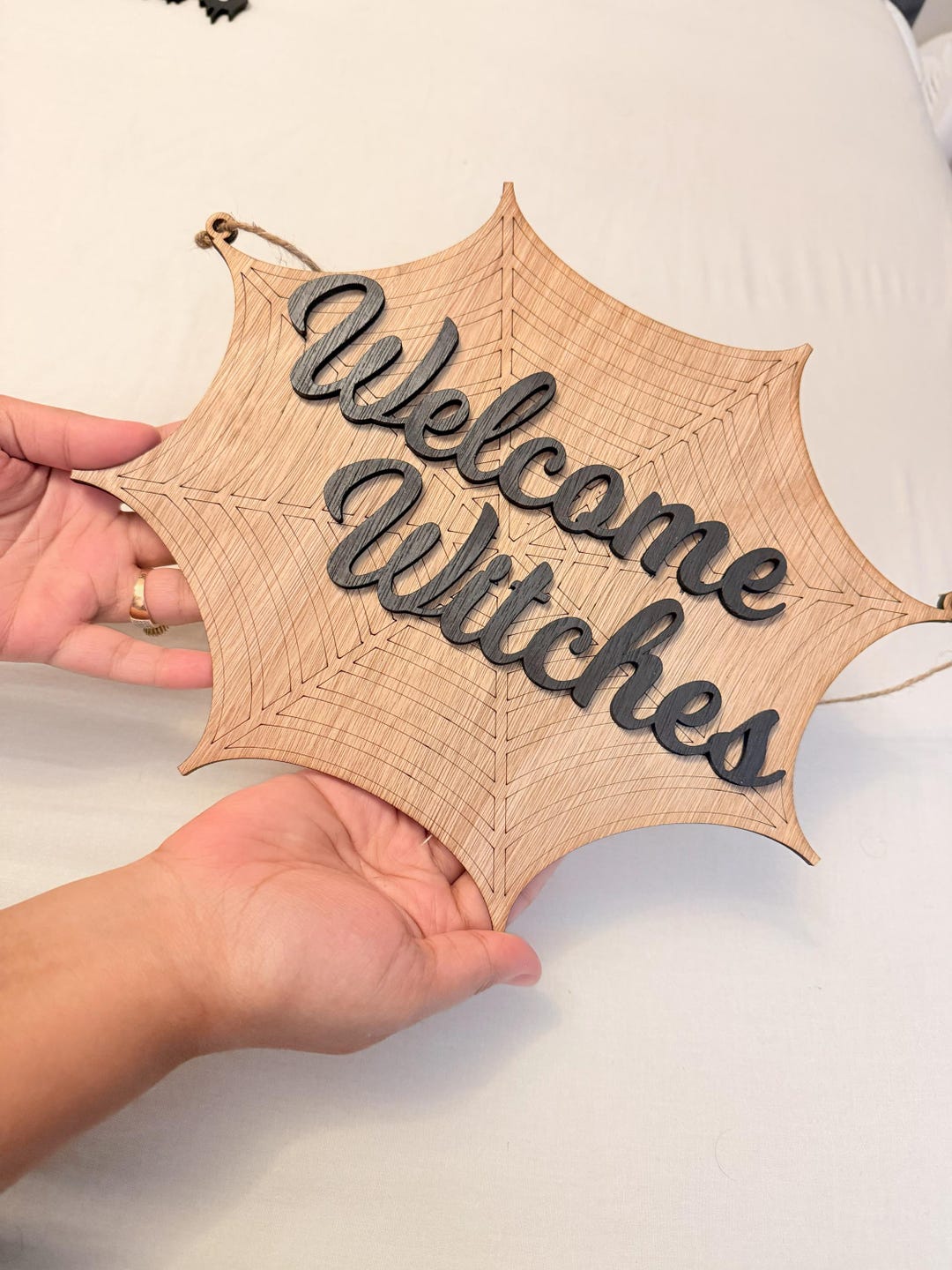 Wooden Welcome Witches Sign - Halloween Spider Web Decor - Etsy
