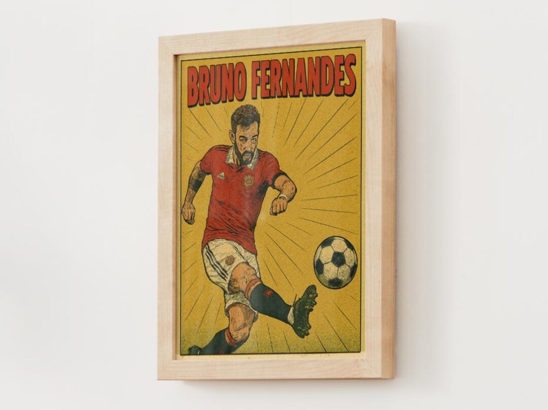 Bruno Fernandes Comic Print – Manchester United Football Digital ...