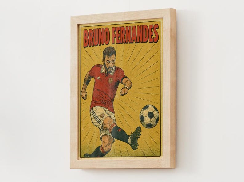 Bruno Fernandes Comic Print – Manchester United Football Digital ...