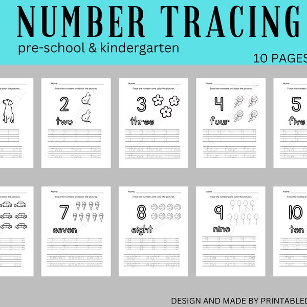 Montessori Learning Number Tracing - Etsy