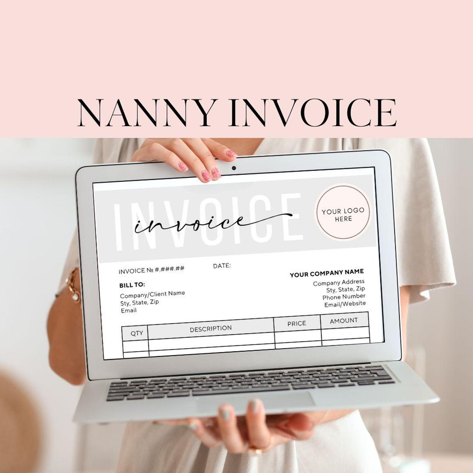 Nanny Invoice Template Nanny Editable Template Printable Order Form ...