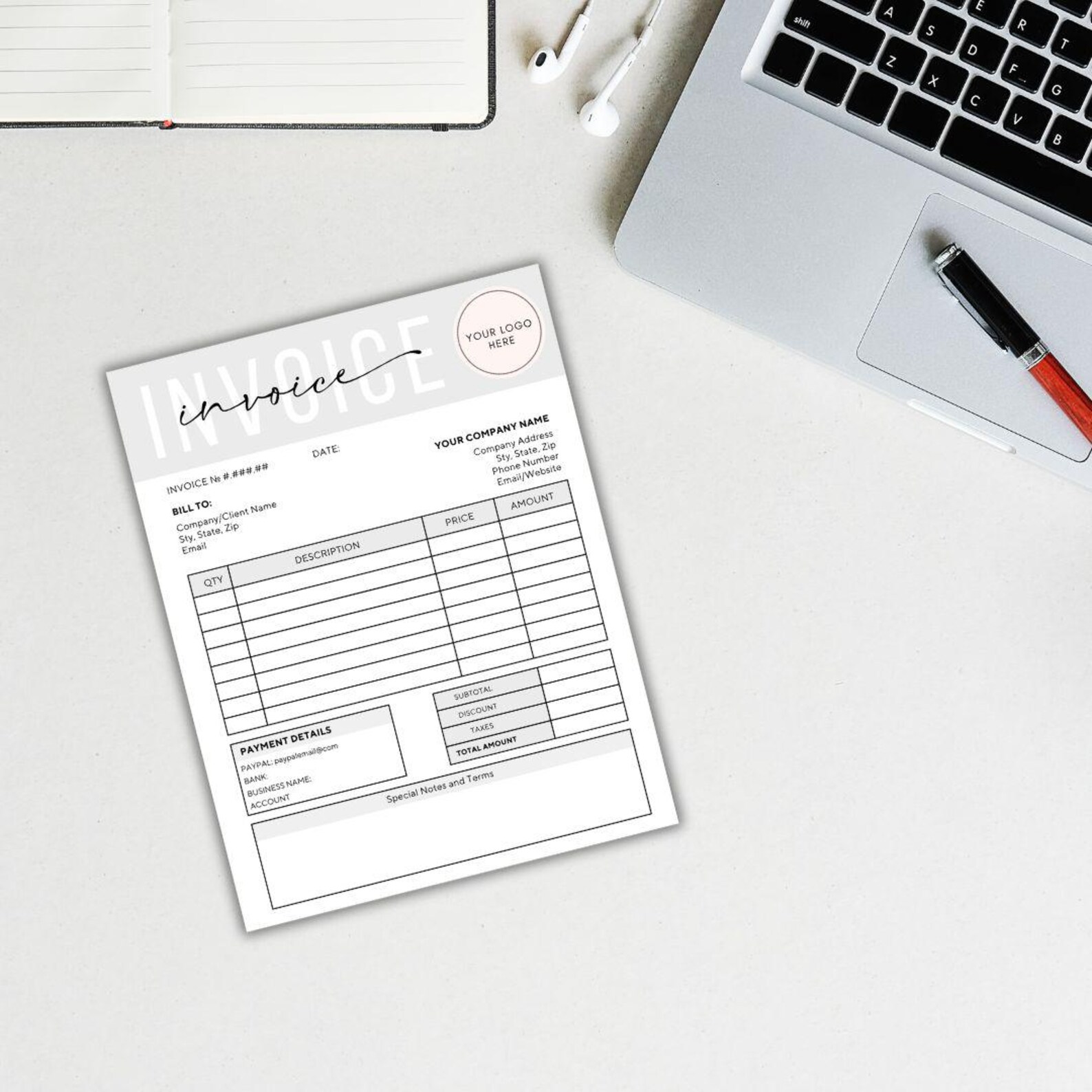 Nanny Invoice Template Nanny Editable Template Printable Order Form ...