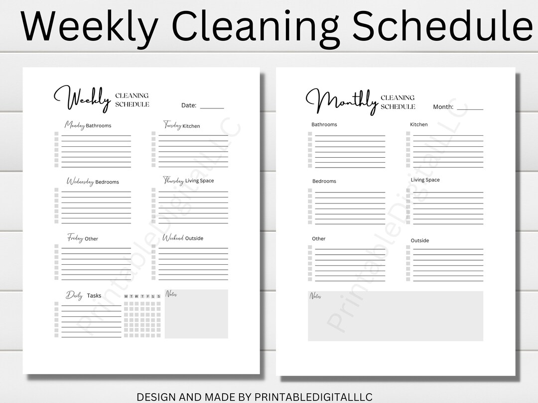 Weekly Cleaning Checklist Weekly House Chores Clean Home Etsy weekly-cleaning-checklist-weekly-house-chores-clean-home-etsy