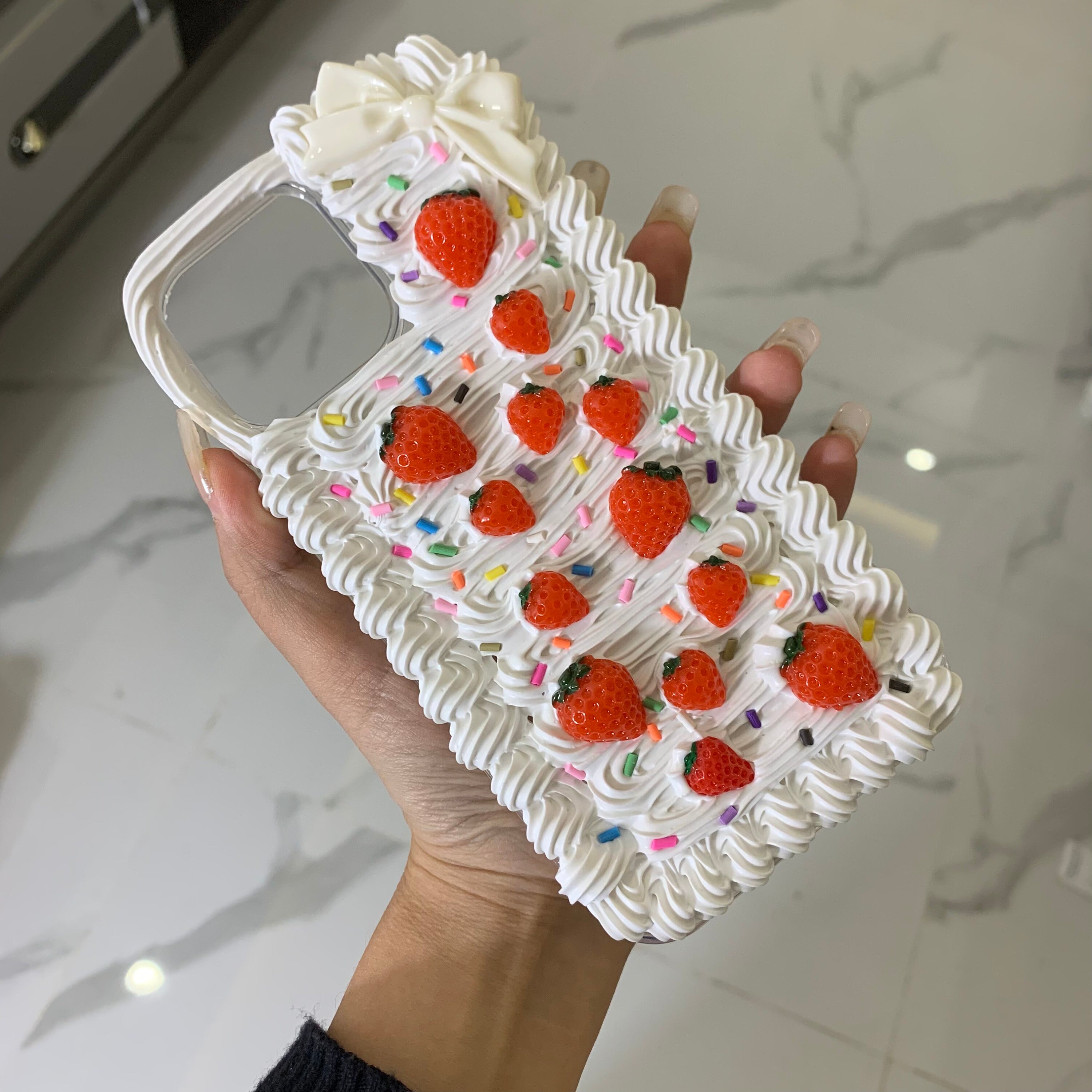 Handmade Delicious Strawberry Cake Decoden Phone Case Gift - Etsy