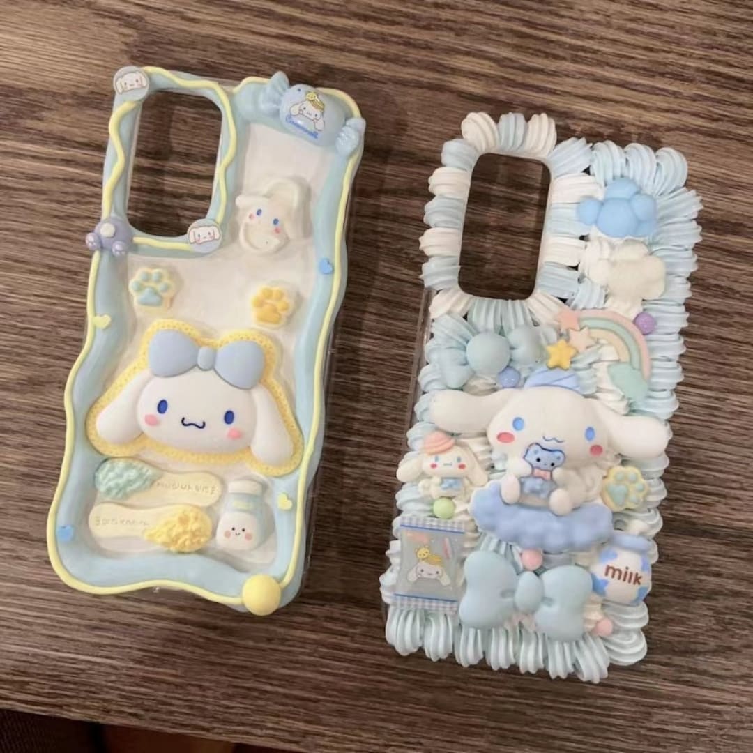 Handmade Anime Inspired Clay Phone Case | Kawaii Blue Decoden Phone ...