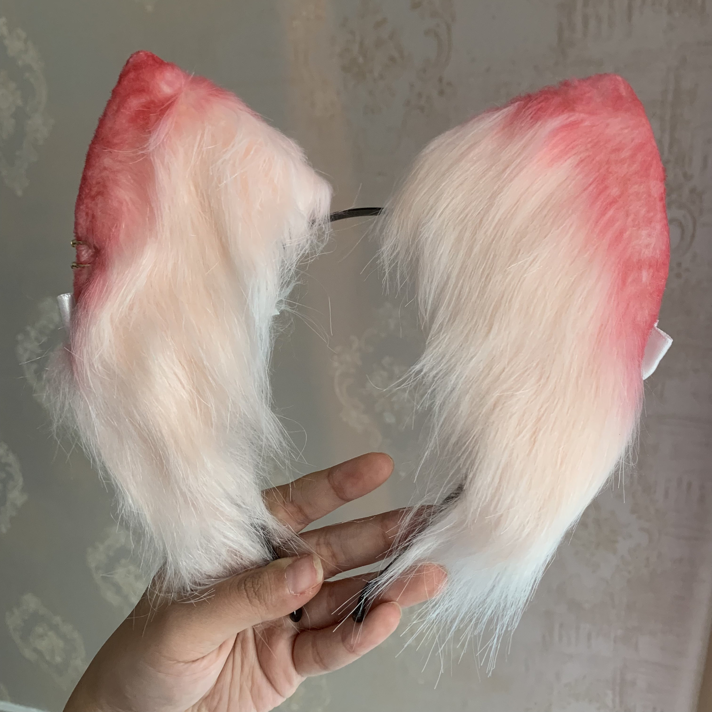 Handmade Strawberry Kitty Cat Ear Cute Realistic Animal Ear Gift for ...