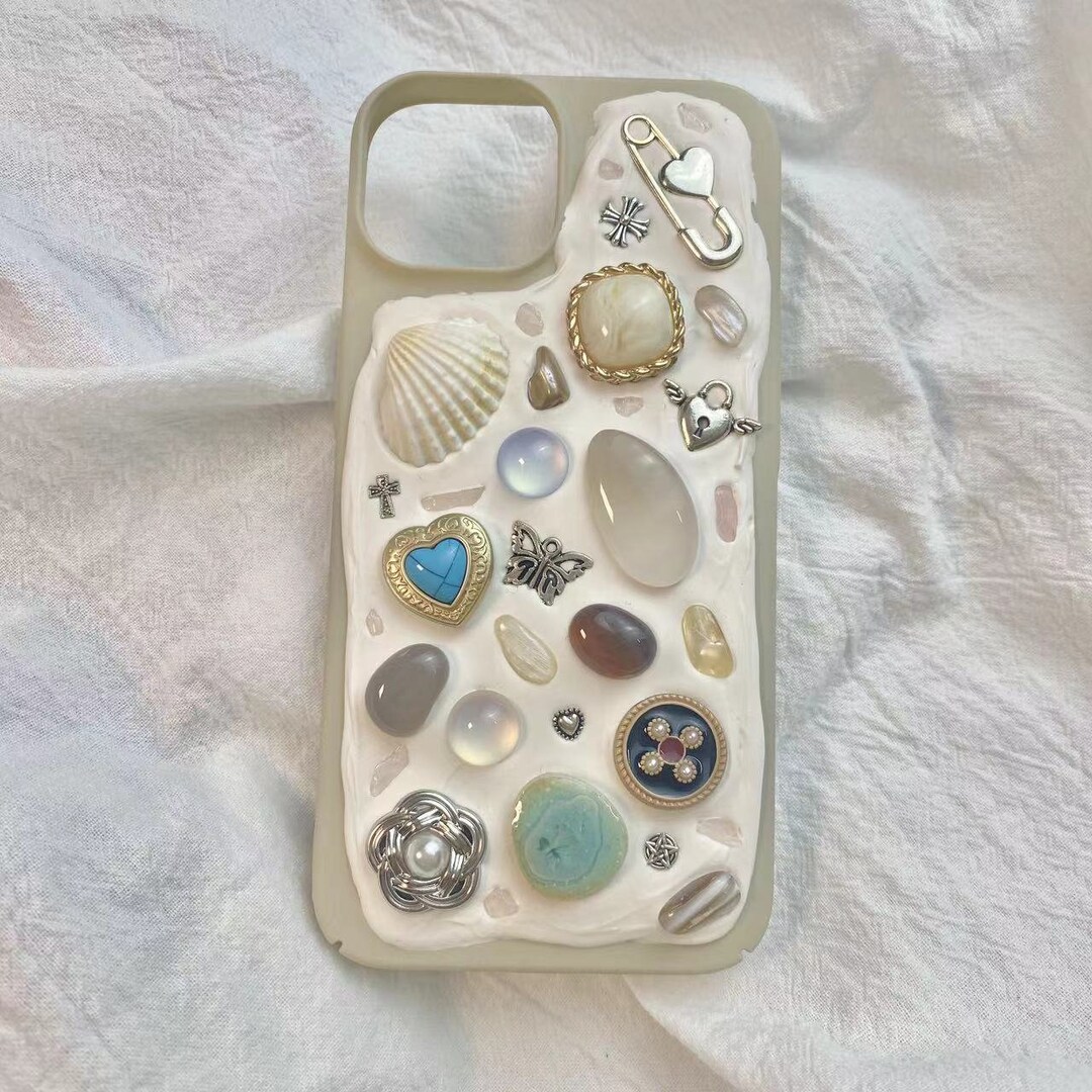 Handmade Natural Shell and Stone Decoden Phone Case | Fashion Design ...