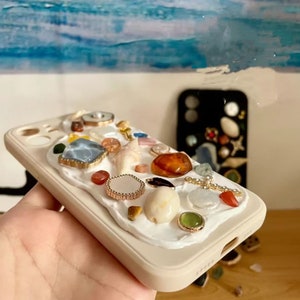 Handmade Shell and Stones Decoden Phone Case for All Brand | Gift for ...