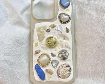 Handmade Shell and Stones Decoden Phone Case for All Brand Gift for Her ...