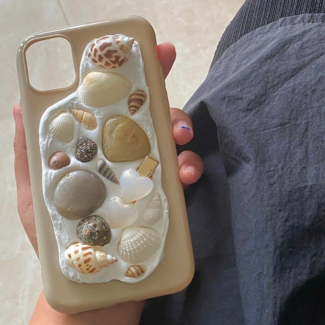 Handmade Shell and Stone Mosaic Decoden Phone Case | Memor Phone Case ...