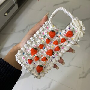 Handmade Delicious Strawberry Cake Decoden Phone Case | Gift for Her ...