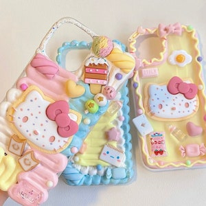 Handmade Pink Kitty Cat Decoden Phone Case | Kawaii Anime Inspired ...
