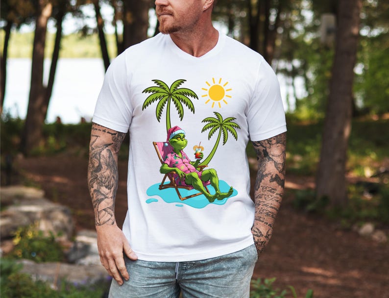 USA - Summer Tropical Grinch Bella & Canvas Unisex, Christmas in July ...